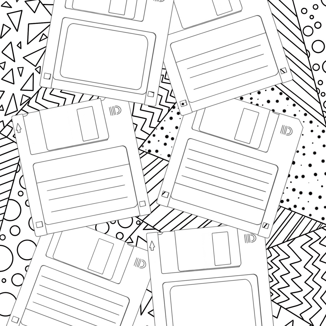 Floppy Discs Coloring Page (Digital Download) – stace of spades