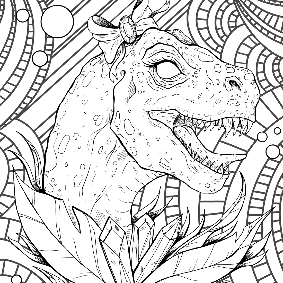 T-Rex Coloring Page (Digital Download) – stace of spades
